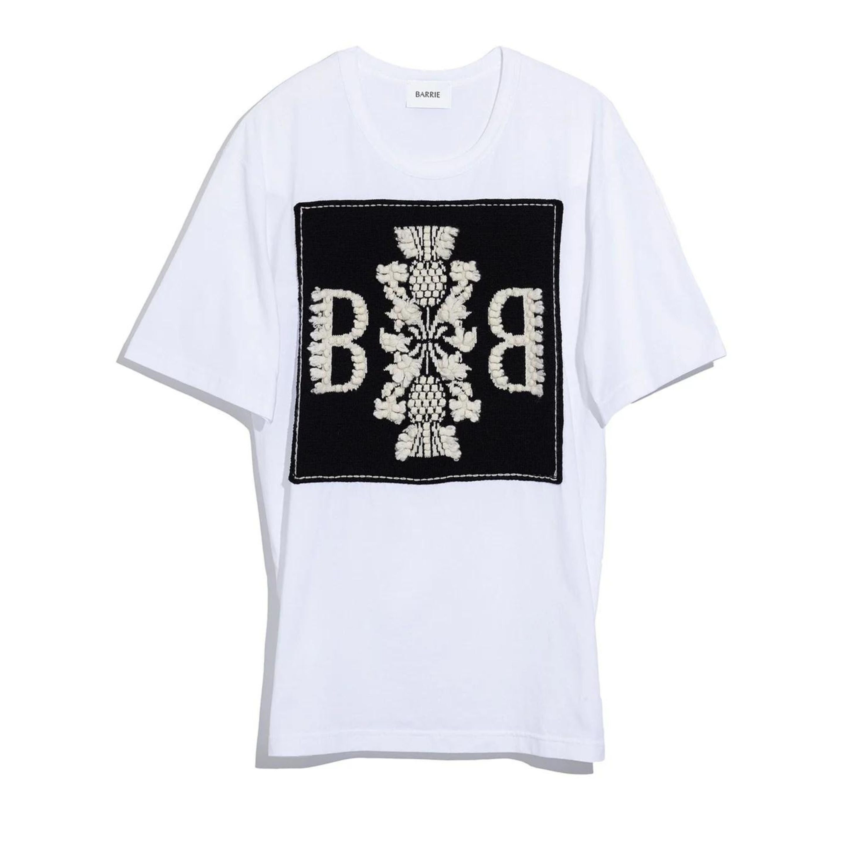 T-shirt with Barrie logo cashmere patch – Barrie.com