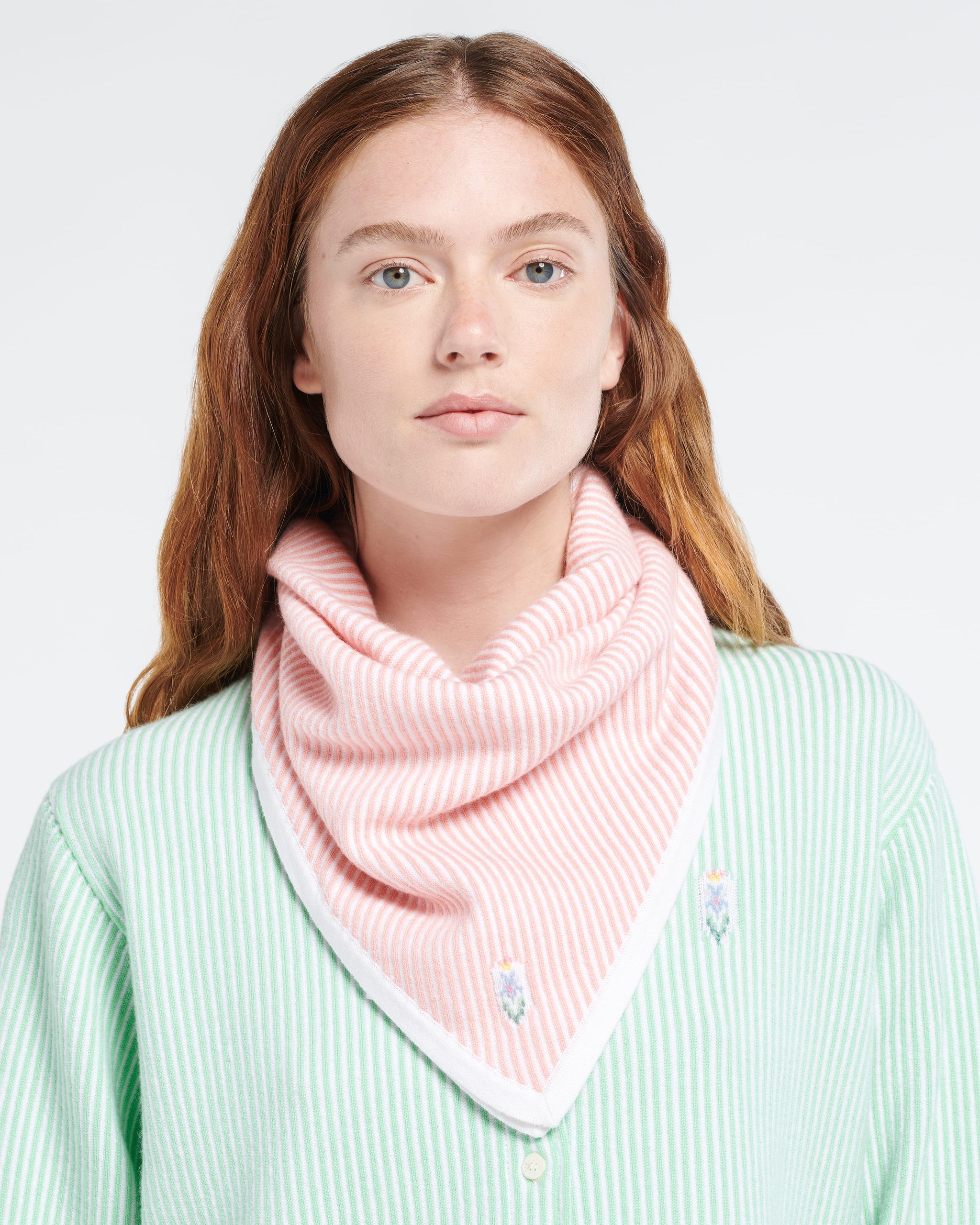 Cashmere and cotton striped scarf – Barrie