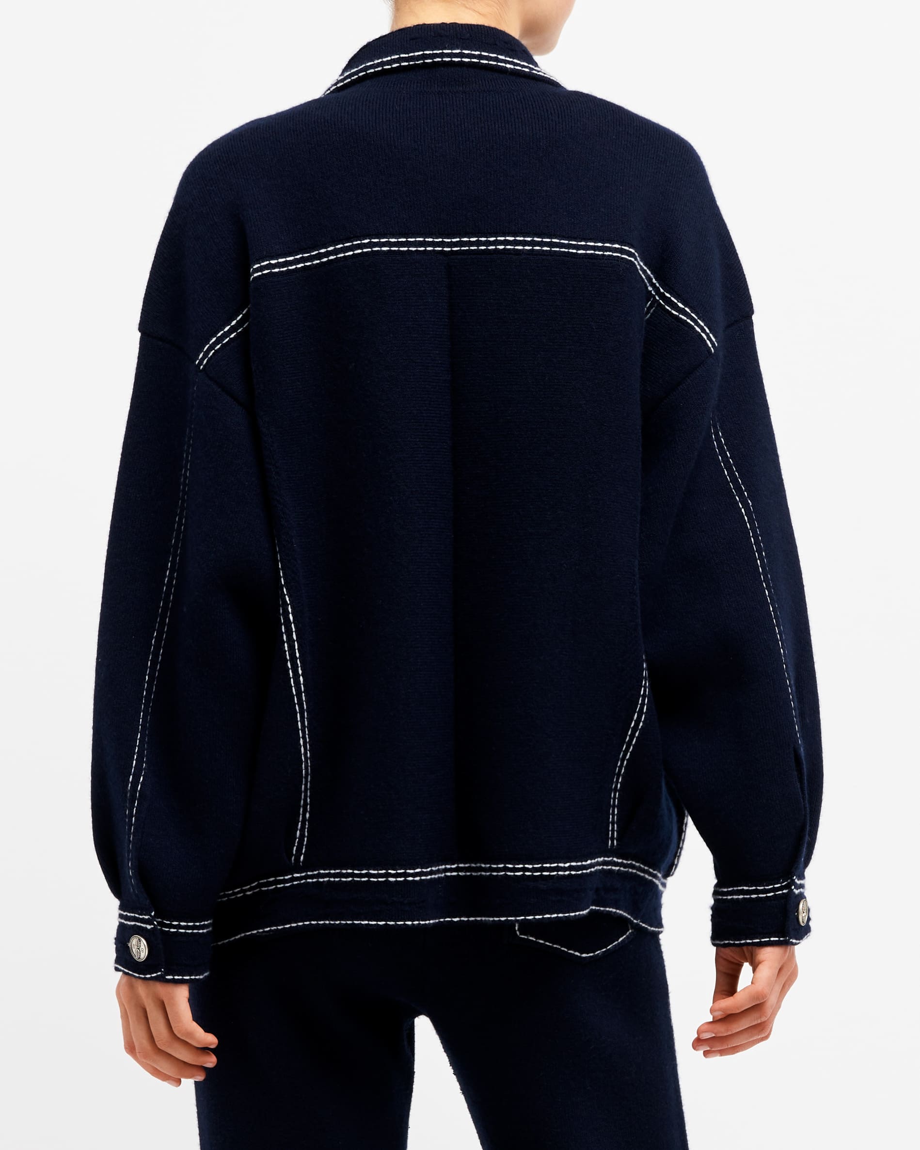 캐시미어와 면 오버사이즈 데님 재킷 – Barrie