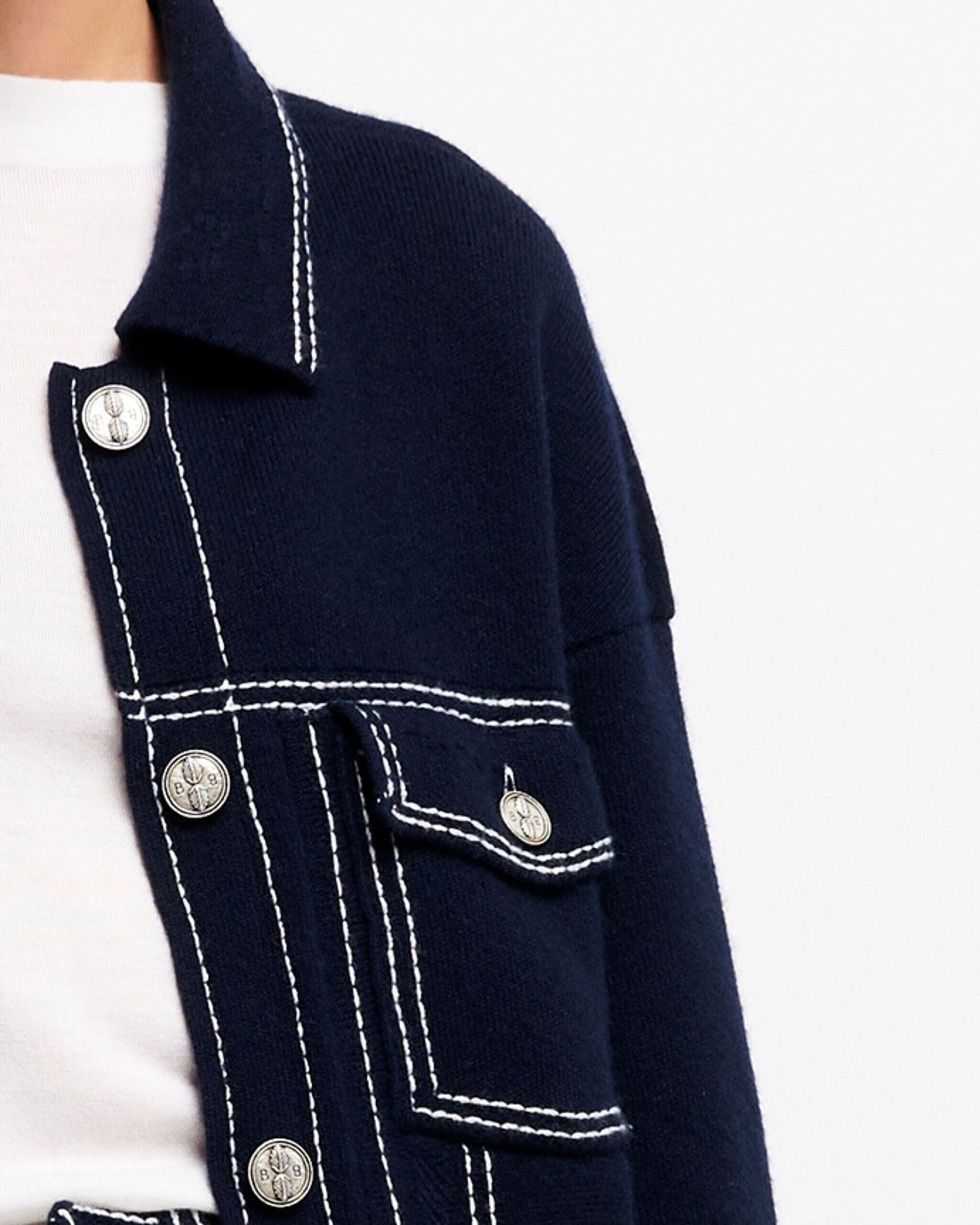 캐시미어와 면 오버사이즈 데님 재킷 – Barrie.com