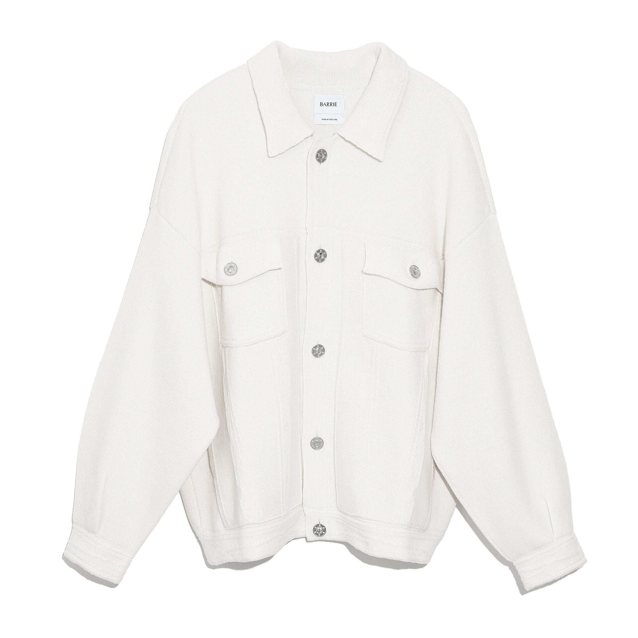 Denim oversized cashmere and cotton jacket – Barrie.com